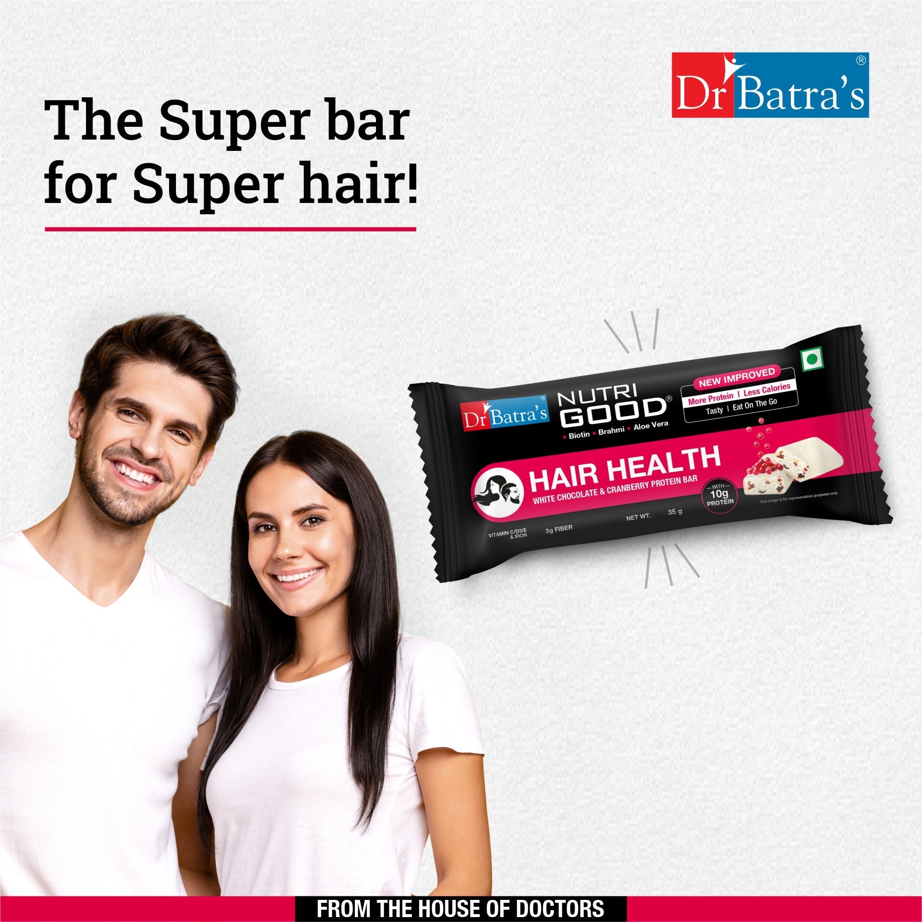 Dr Batra's NutriGood Hair Health Protein Bar -10g of protein per bar