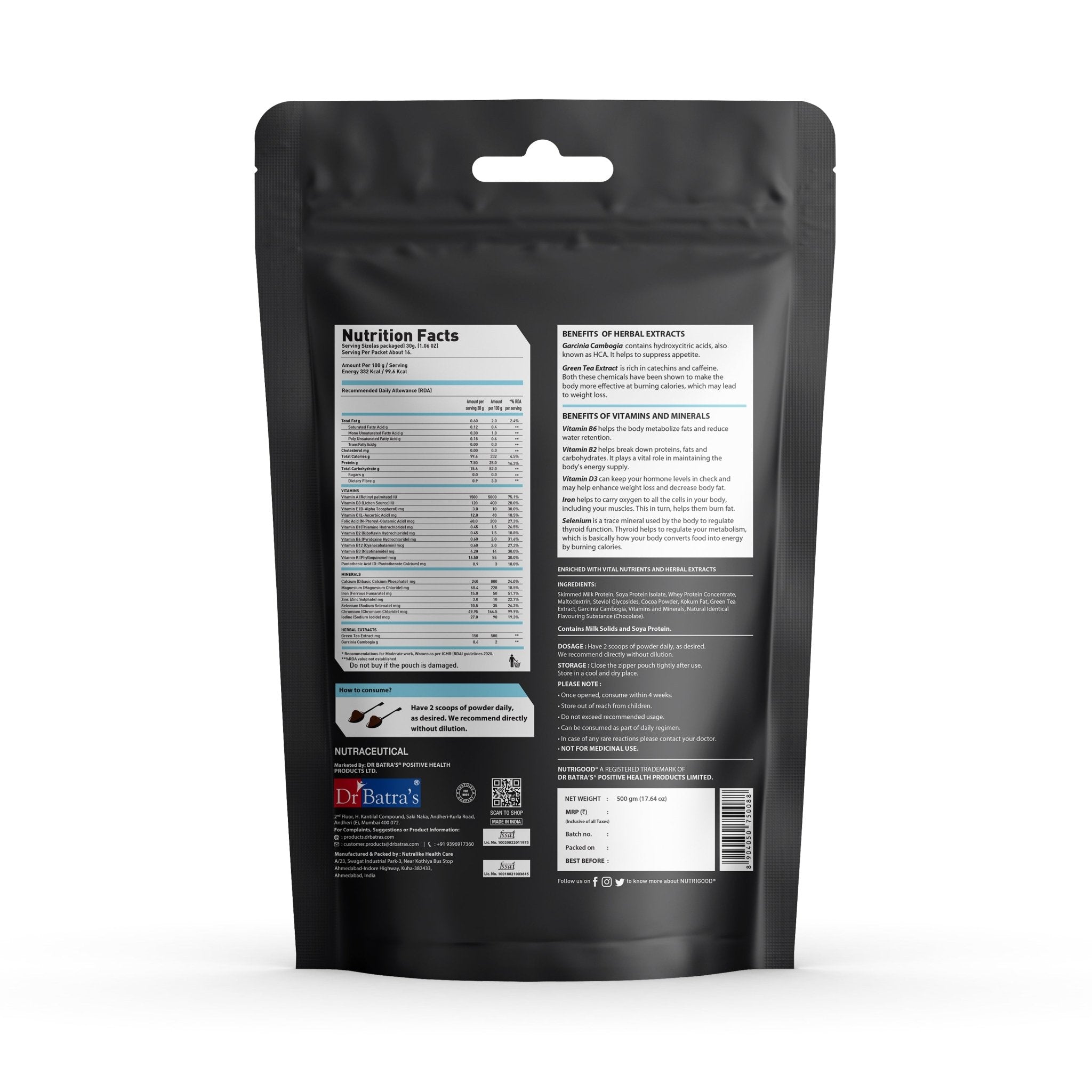 Nutrigood Shape-Up - Protein Powder For Weight Management - 500 GMS ...