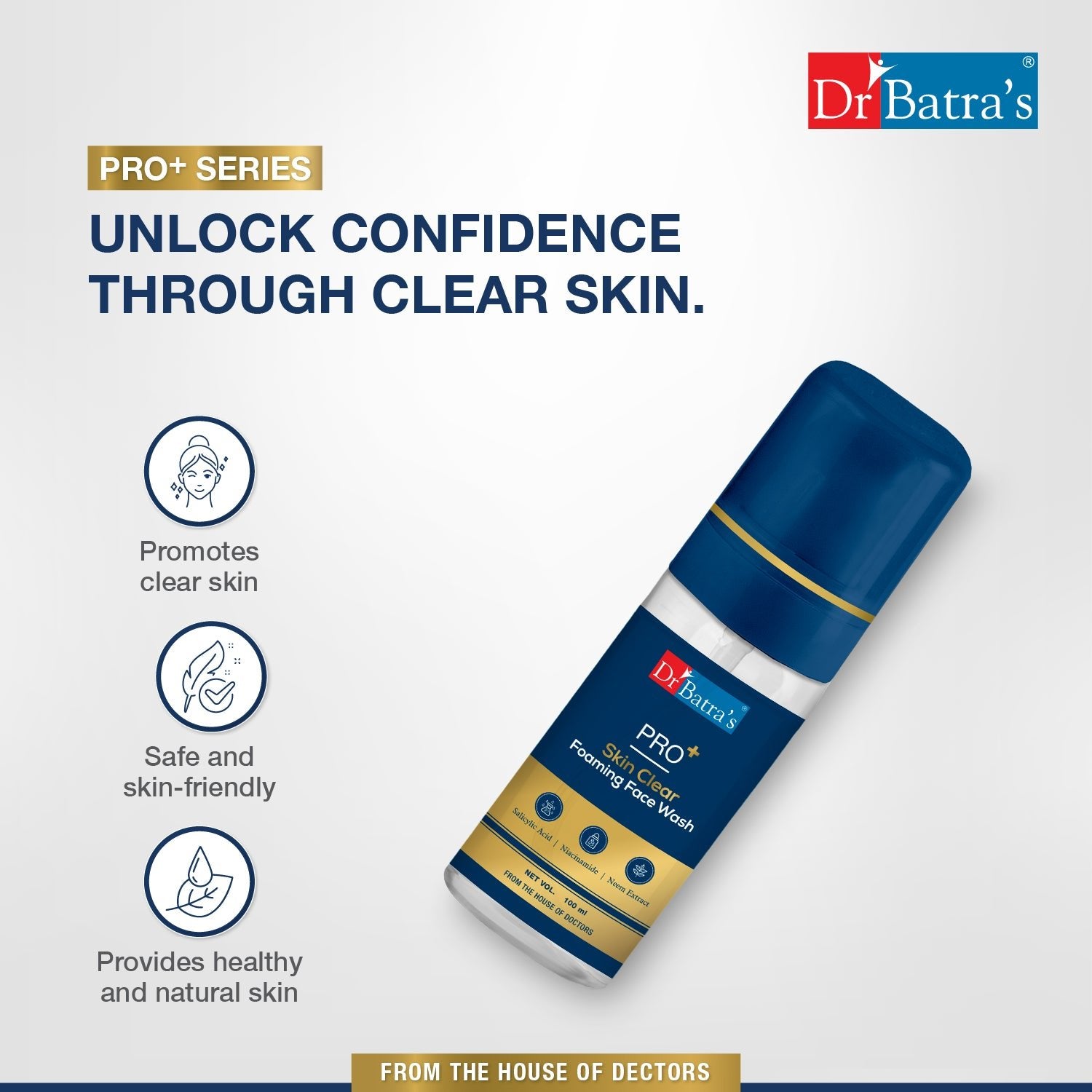 Pro+ Skin Clear Foaming Face Wash For Blemish Free Skin – Dr Batra's